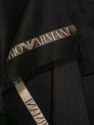 Emporio Armani Logo Wool Blend Scarf