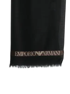 Emporio Armani Logo Wool Blend Scarf