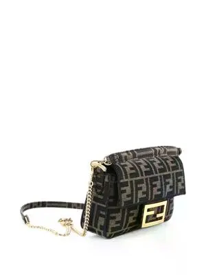 Fendi Zucca Canvas Mini Baguette Bag - Brown