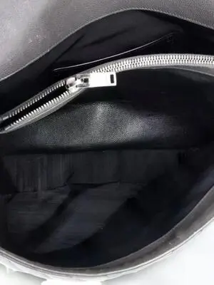 Saint Laurent Matelassé Chevron Leather Shoulder Bag - Grey