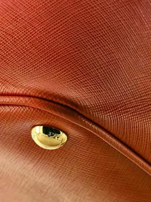 Prada Saffiano Leather Large Handbag - Orange
