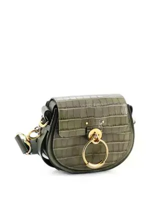 Chloé Tess Shoulder Bag In Crocodile Embossed Leather