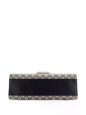 Gucci Padlock Gg Coated Canvas And Leather Shoulder Bag - Black