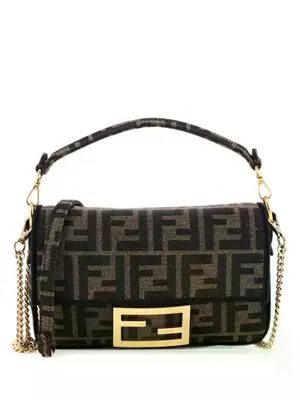 Fendi Baguette Nm Bag Zucca Canvas Mini Crossbody Bag - Brown