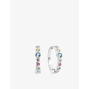SIF JAKOBS Rhodium-plated Sterling And Cubic Zirconia Hoop Earrings - Silver