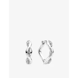 SIF JAKOBS Rhodium-plated Sterling And Cubic Zirconia Hoop Earrings - Silver