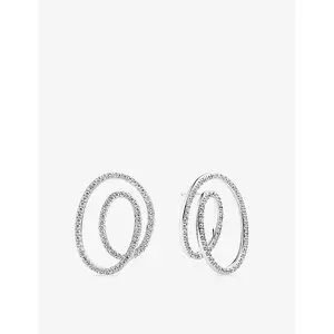 SIF JAKOBS Spirale Due Grande Rhodium-plated Sterling And Cubic Zirconia Stud Earrings - Silver