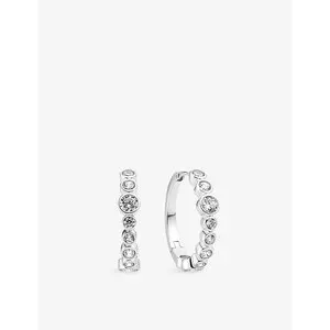 SIF JAKOBS Rhodium-plated Sterling Cubic Zirconia Hoop Earrings - Silver