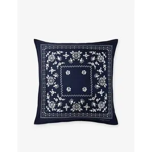 Ralph Lauren Brynn Square Silk Cushion Cover - Navy