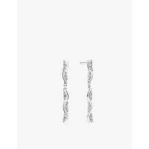 SIF JAKOBS Rhodium-plated Sterling Cubic Zirconia Drop Earrings - Silver