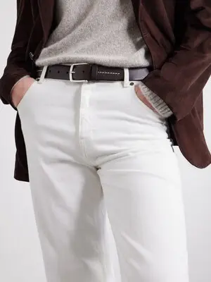 Anderson's Leather Belt With Stud Embellishments