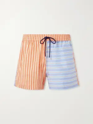 Paul Smith Dual-tone Straight-leg Striped Swim Shorts - Orange