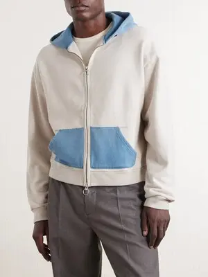 Kapital Colour-block Cotton-jersey Zip-up Hoodie