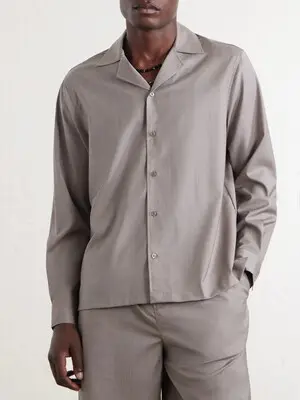 Frescobol Carioca Safra Camp-collar Wool Shirt - Brown