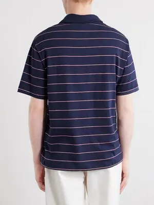 A.p.c. Henry Striped Cotton-blend Jersey Polo Shirt
