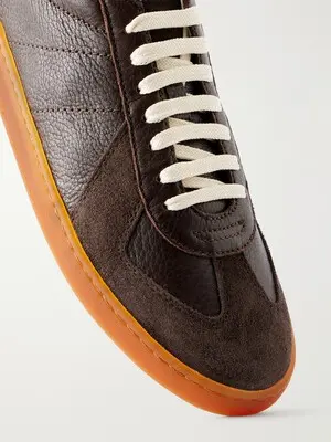 Officine Creative Militia 002 Suede-trimmed Leather Sneakers