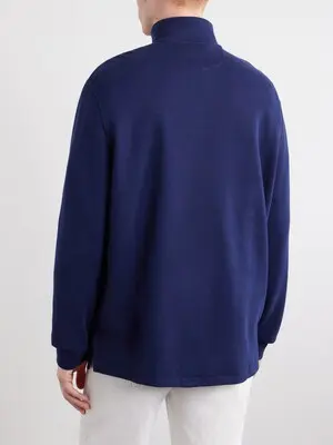 Polo Ralph Lauren Cotton Jersey Quarter Zip Sweater - Blue