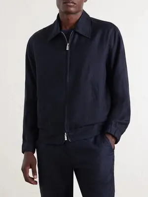 Frescobol Carioca Tomas Cotton And Linen-blend Blouson Jacket