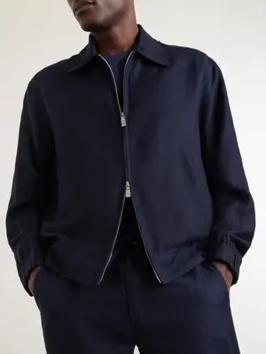 Frescobol Carioca Tomas Cotton And Linen-blend Blouson Jacket