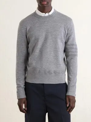 Thom Browne Milano Stitch Wool, Linen And Cotton-blend Crewneck Sweater
