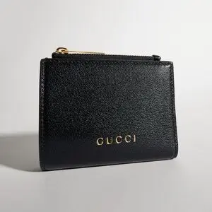 Gucci Small Wallet With Lettering Leather
