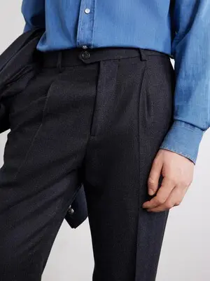 Brunello Cucinelli Straight-leg Pleated Virgin Wool Trousers