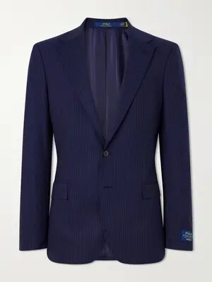Polo Ralph Lauren Pinstriped Wool-blend Blazer - Blue