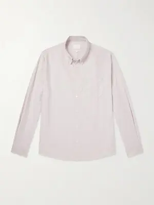 A.p.c. Button-down Collar Striped Cotton Shirt - Neutrals