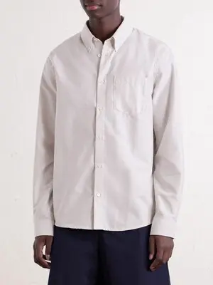 A.p.c. Button-down Collar Striped Cotton Shirt
