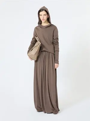 Max Mara Long Pleated Skirt In Lightweight Jersey