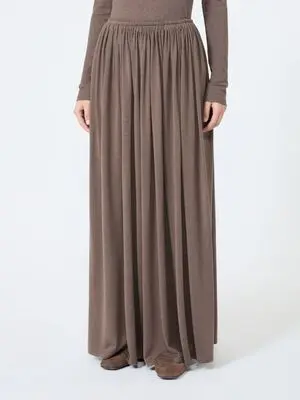 Max Mara Long Pleated Skirt In Lightweight Jersey