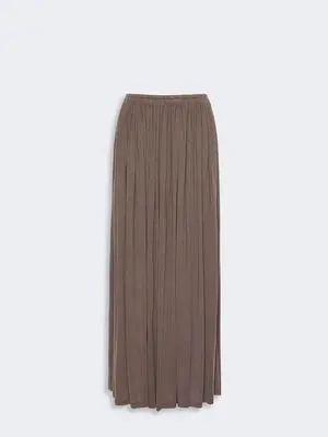 Max Mara Long Pleated Skirt In Lightweight Jersey