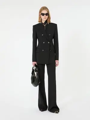 Max Mara Double-breasted Natural Stretch Wool Blazer