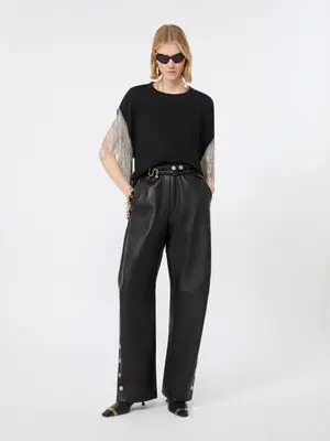 Max Mara Rhinestone Fringe-adorned Cotton Boxy T-shirt