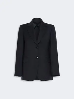Max Mara Single-breasted Woollen Cloth Jacket - Navy