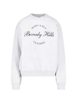SPORTY & RICH Beverly Script Sweatshirt - Gray