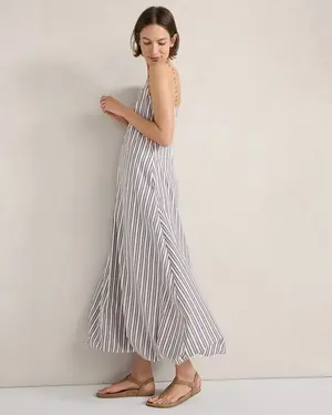 HAVEN WELL WITHIN Organic Cotton Poplin Bubble Hem Maxi Dress