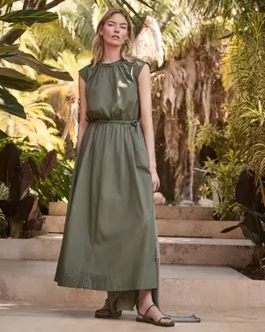 HAVEN WELL WITHIN Organic Cotton Poplin Side-tie Maxi Dress