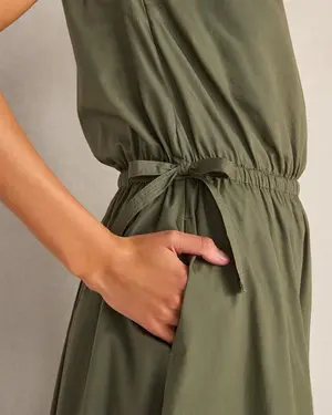 HAVEN WELL WITHIN Organic Cotton Poplin Side-tie Maxi Dress