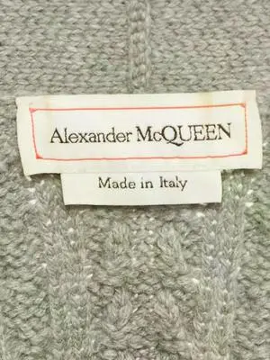 Alexander McQueen Cable Knit V-neck Mini Dress