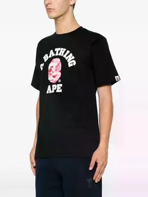 A BATHING APE Camo-print Logo-print T-shirt - Black