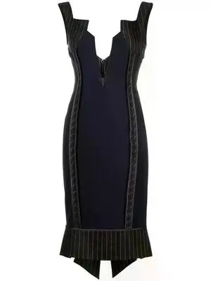 Moschino V-neck Panelled Midi Dress