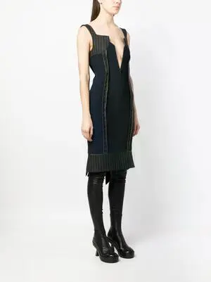 Moschino V-neck Panelled Midi Dress