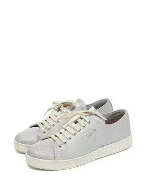 Prada Metallic Effect Lace-up Sneakers