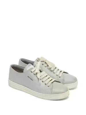 Prada Metallic Effect Lace-up Sneakers