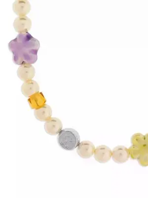 Off-White Floral Charm Bracelet