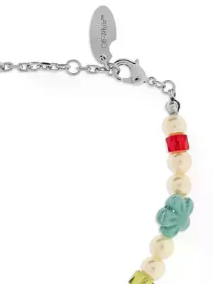 Off-White Floral Charm Bracelet