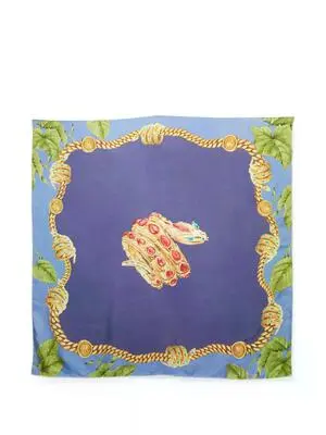 BVLGARI Serpenti Jewellery-print Scarf - Blue