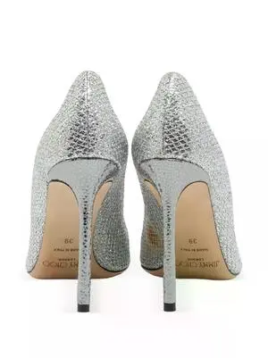 JIMMY CHOO Romy Metallic Lurex Pumps - Silver