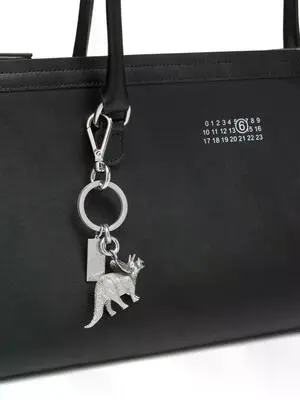 MAISON MARGIELA Sculptural Dinosaur Charm Keyring In Palladium